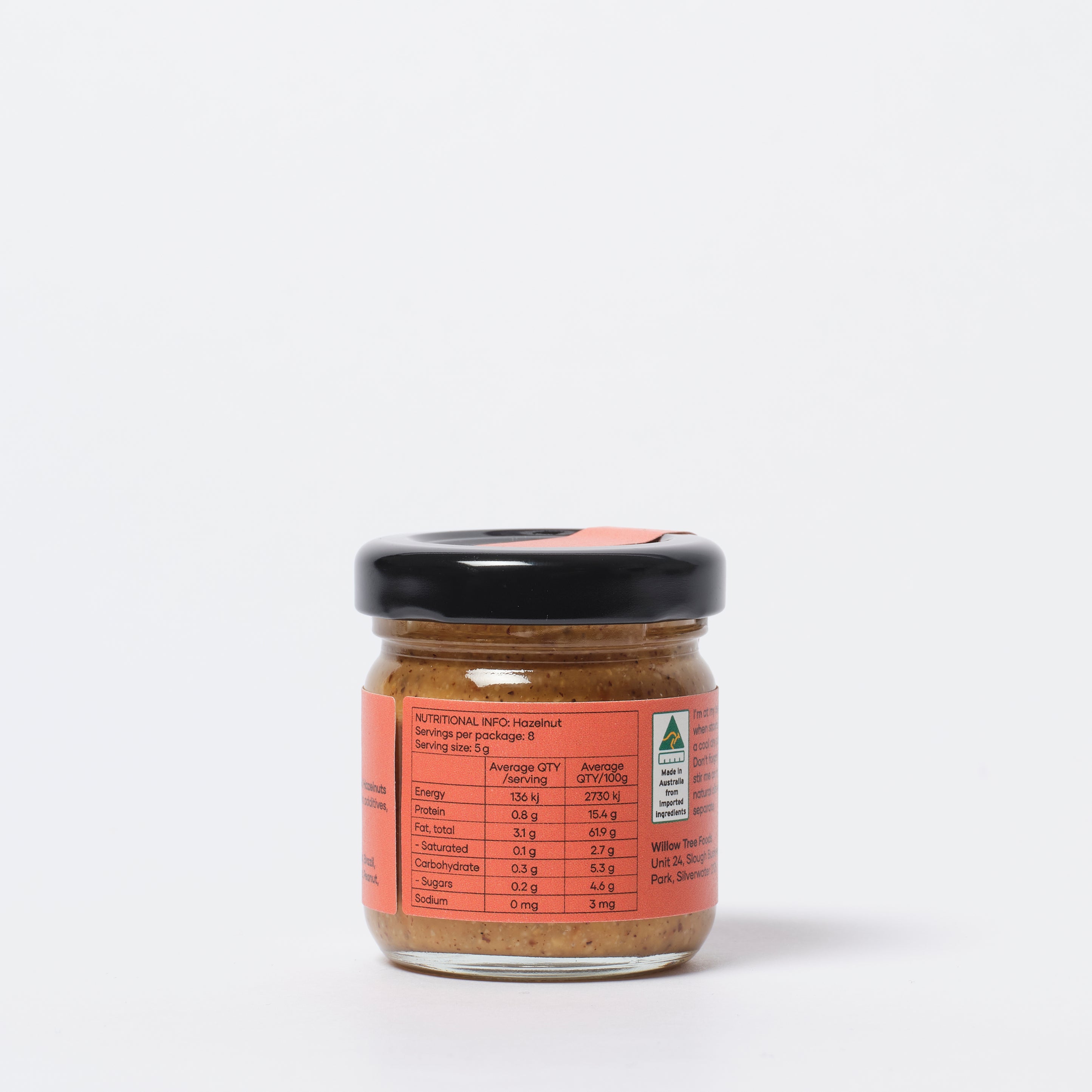 Hazelnut Butter 40g – Willow Tree Foods